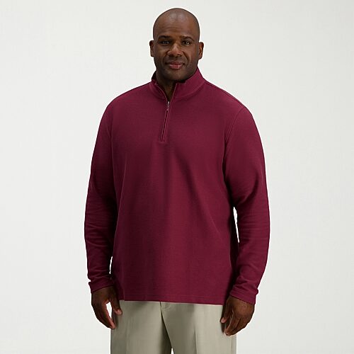 Click here for Haggar Jersey Mens Mock Neck Long Sleeve Big and T... prices