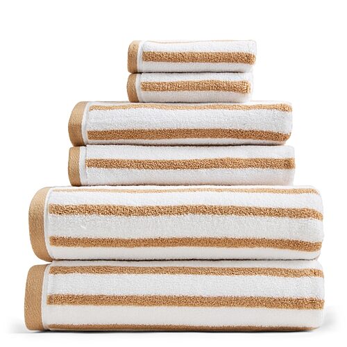 Click here for Liz Claiborne Stripe Bath Towel  One Size  Beige prices