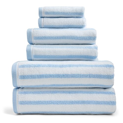 Click here for Liz Claiborne Stripe Bath Towel  One Size  Blue prices