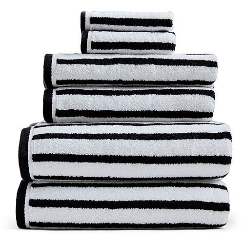 Click here for Liz Claiborne Stripe Bath Towel  One Size  Black prices