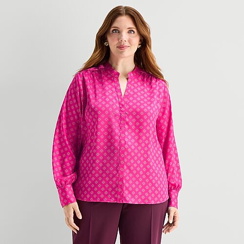 Click here for Liz Claiborne Womens Plus Split Crew Neck Long Sle... prices