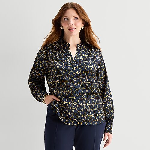 Click here for Liz Claiborne Womens Plus Split Crew Neck Long Sle... prices