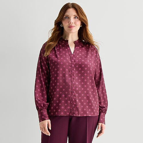 Click here for Liz Claiborne Womens Plus Split Crew Neck Long Sle... prices