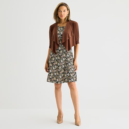 Click here for Perceptions Womens Floral Jacket Dress  X-large  B... prices