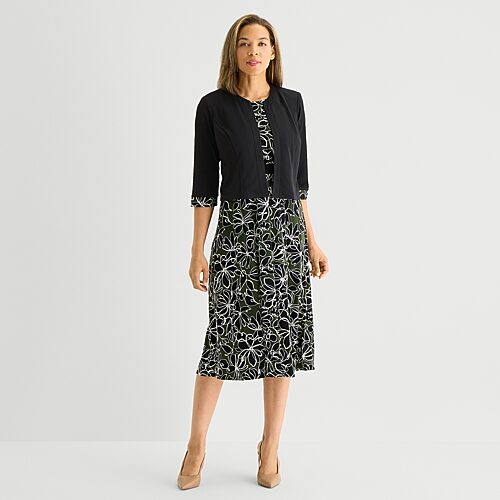 Click here for Studio 1 Womens Floral Jacket Dress  Medium  Green prices