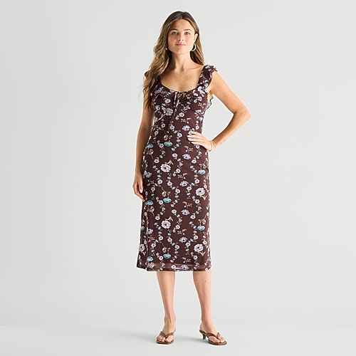 Click here for Secret Charm Womens Juniors Sleeveless Floral Midi... prices