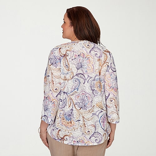 Click here for Alfred Dunner Grand Bazaar Womens Plus Split Crew... prices