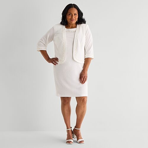Click here for Maya Brooke Womens Plus Jacket Dress  20w  White prices