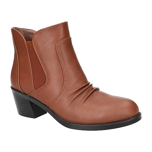 Easy Street Womens Berwick Ankle Booties - Tan Pebbled