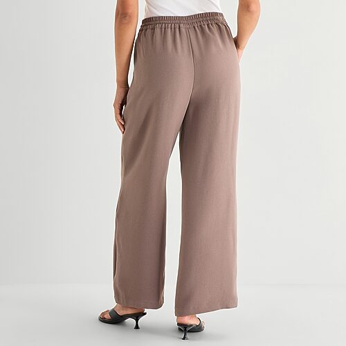 Click here for a.n.a Womens Crepe Wide Leg Mid Rise Pull-On Pant... prices