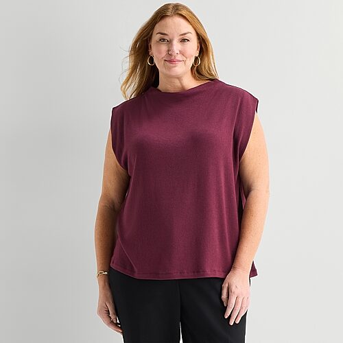 Click here for Liz Claiborne Womens Plus Funnel Neck Sleeveless T... prices