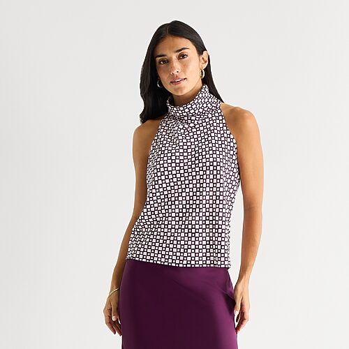 Click here for Worthington Womens Halter Neck Sleeveless Blouse... prices