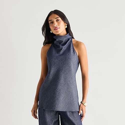 Click here for Worthington Womens Halter Neck Sleeveless Blouse... prices