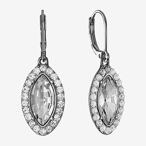 Click here for Monet Jewelry Womens Red Glass Marquise Drop Earri... prices