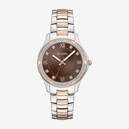 Click here for Bulova Misc Crystal Womens Two Tone Stainless Stee... prices