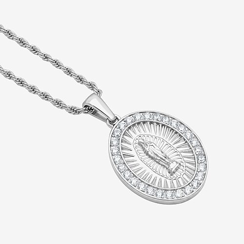 Click here for Virgin Mary Mens Cubic Zirconia Stainless Steel 24... prices