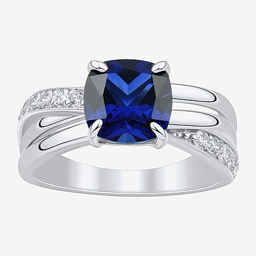 Click here for Womens Lab Created Blue Sapphire Sterling Silver C... prices