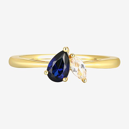 Click here for Womens Lab Created Blue Sapphire 18K Gold Over Sil... prices