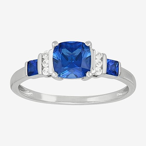 Click here for Womens Lab Created Blue Sapphire Sterling Silver C... prices