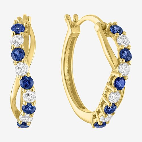 Click here for Womens Lab Created Blue Sapphire 14K Gold Over Sil... prices