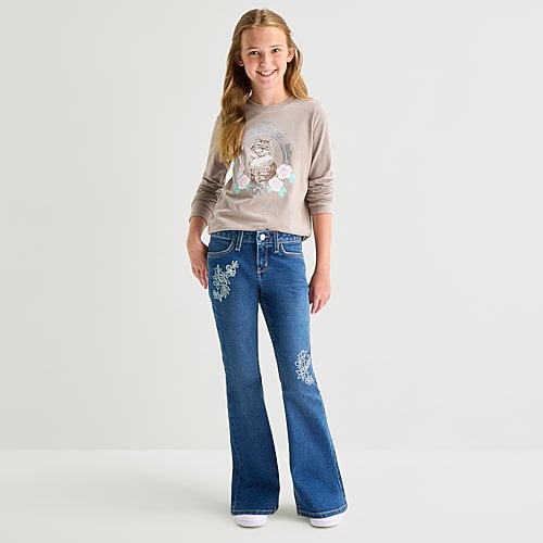 Click here for Thereabouts Little & Big Kid Girls Regular Fit Jea... prices