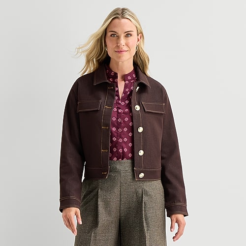 Click here for Liz Claiborne Womens Denim Jacket  X-small  Brown prices