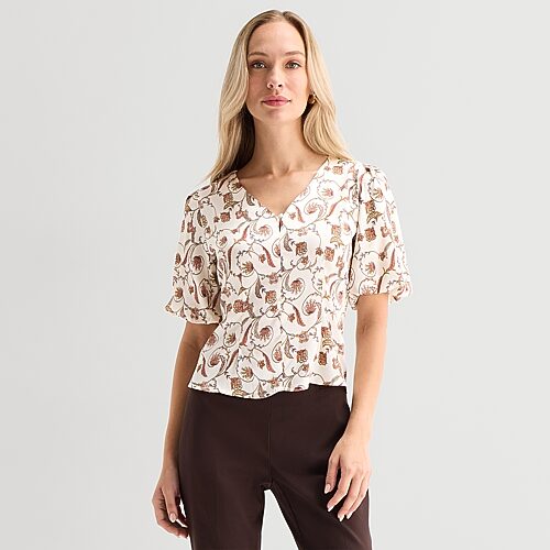 Click here for Liz Claiborne Womens V Neck Short Sleeve Blouse  X... prices