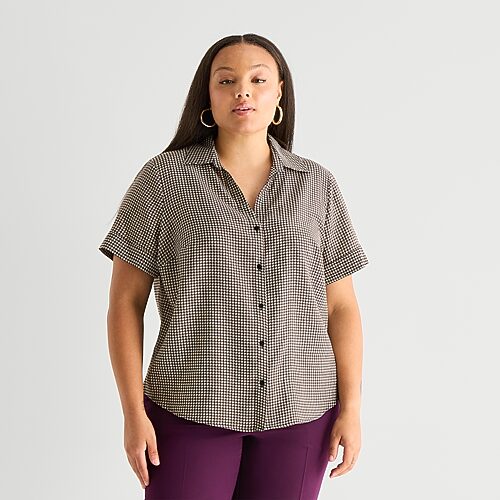 Click here for Worthington Womens Plus Cuffed Short Sleeve Slim F... prices