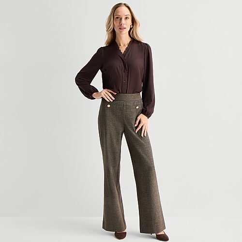 Click here for Liz Claiborne Womens Flare Mid Rise Pull-On Pant... prices