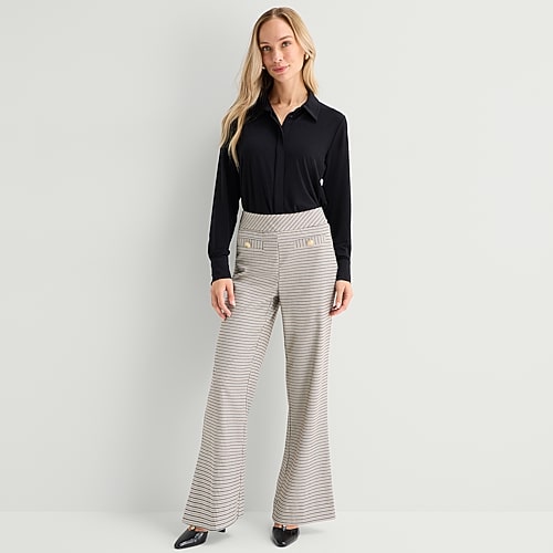 Click here for Liz Claiborne Womens Flare Mid Rise Pull-On Pant... prices
