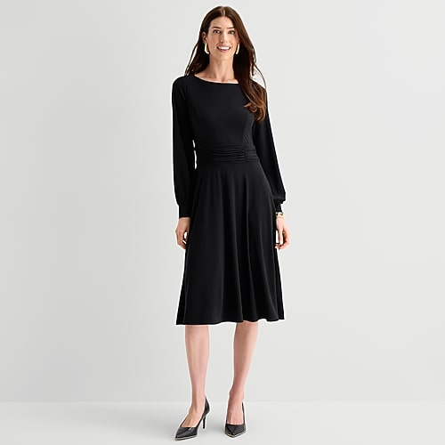 Click here for Jessica Howard Womens Midi Boat Neck Long Sleeve C... prices