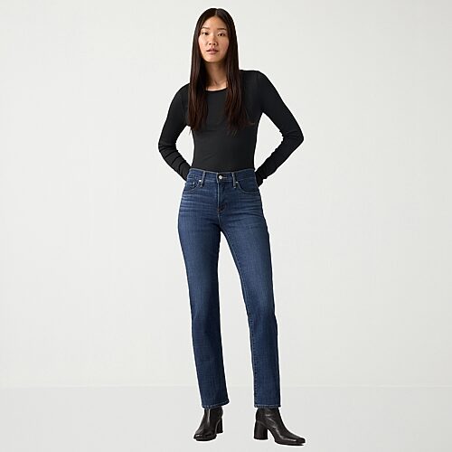 Levis Womens Mid Rise 314 Shaping Staight Jeans  32  Blue