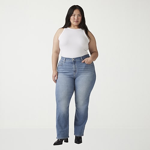 Levis Womens Plus 724 High Rise Straight Jean  20w  Blue