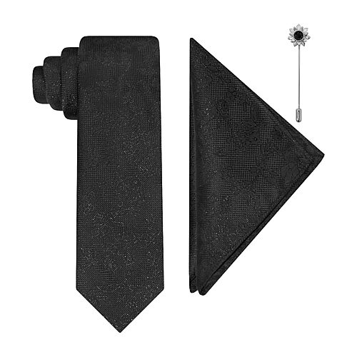 Click here for J. Ferrar Shimmer Floral Tie Set  One Size  Black prices