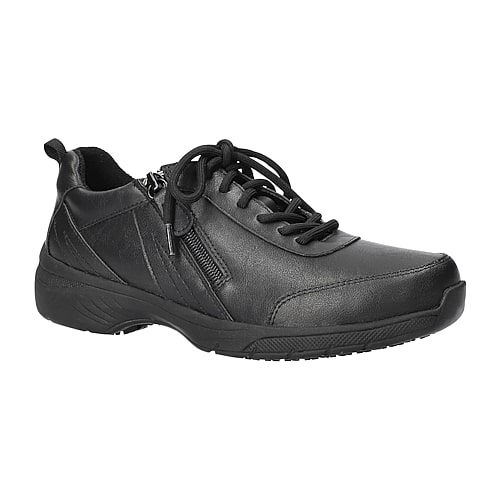 Easy Street Womens Pasilla Slip Resistant Lace-Up Sneakers - Black