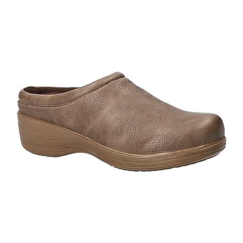 Easy Street Womens Beck Slip-Resistant Round Toe Clogs - Taupe