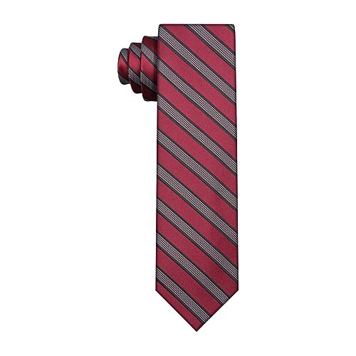 Click here for J. Ferrar Striped Tie  One Size  Red prices