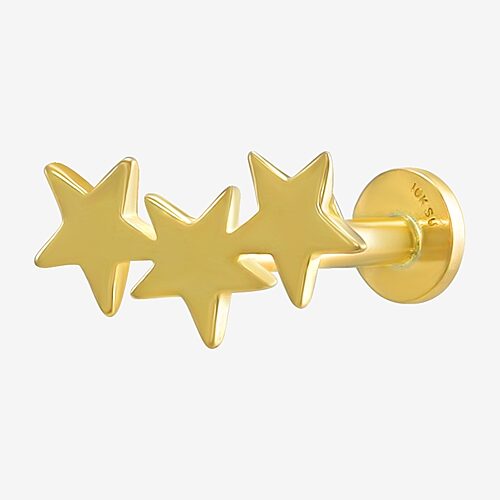 Click here for Gold Addiction Womens 10K Gold 8.7mm Star Single E... prices