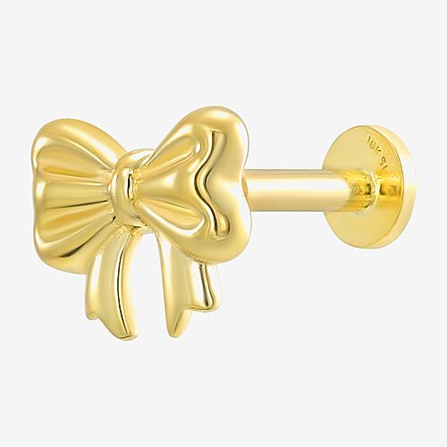 Click here for Gold Addiction Womens 10K Gold 6.5mm Bow Single Ea... prices