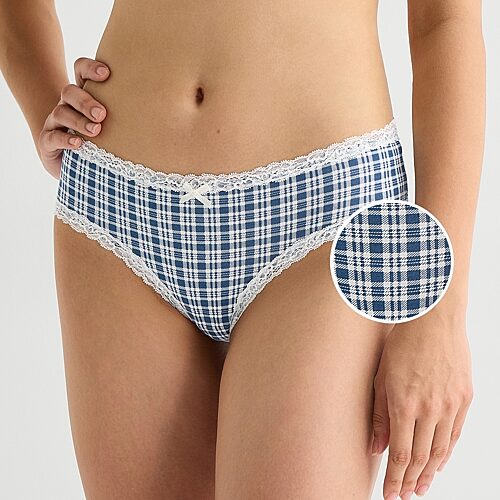 Click here for Arizona Body Cotton with Lace Hipster  Medium  Blu... prices