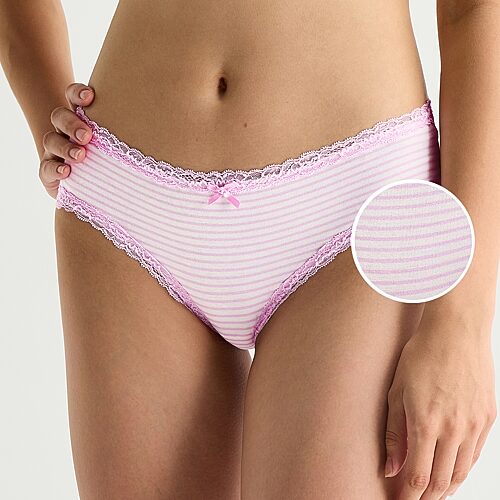 Click here for Arizona Body Cotton with Lace Hipster  Small  Pink prices