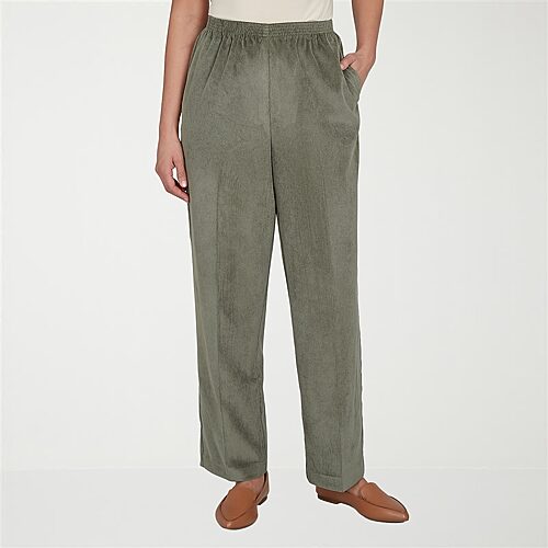 Click here for Alfred Dunner Womens Straight Mid Rise Pull-On Pan... prices
