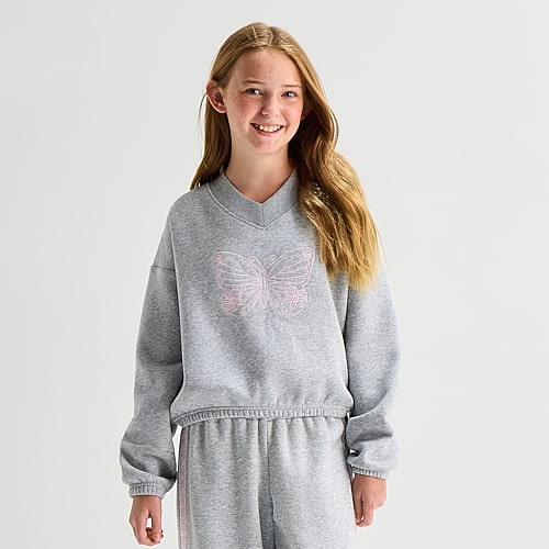 Click here for Thereabouts Little & Big Kid Girls V Neck Fleece E... prices
