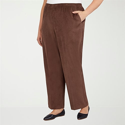 Click here for Alfred Dunner Womens Straight Mid Rise Pull-On Pan... prices