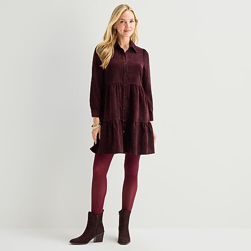 Click here for 52seven Womens Petite Long Sleeve Shirt Dress  Pet... prices