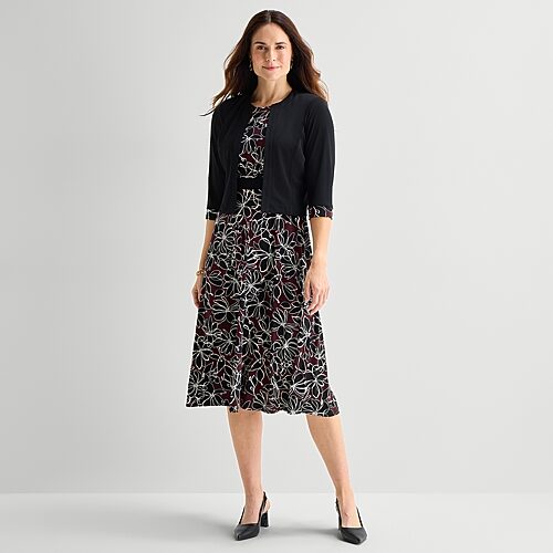 Click here for Studio 1 Womens Floral Jacket Dress  Small  Red prices