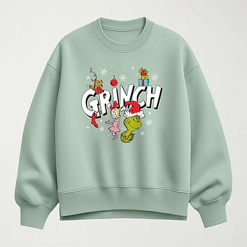 Click here for Logo Group Womens Crew Neck Long Sleeve Grinch Pul... prices