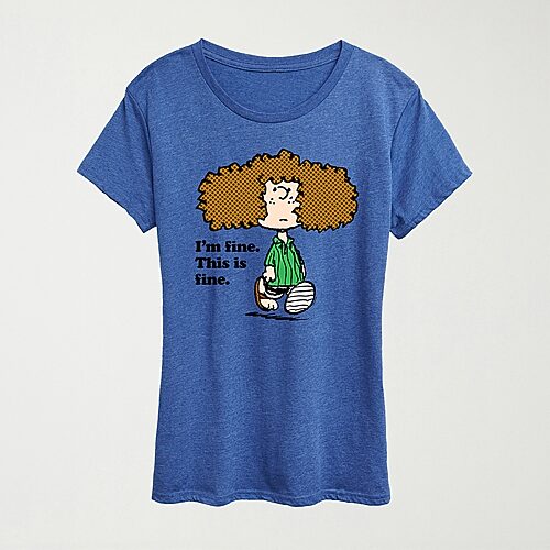 Click here for Patty Im Fine Womens Crew Neck Short Sleeve Regula... prices