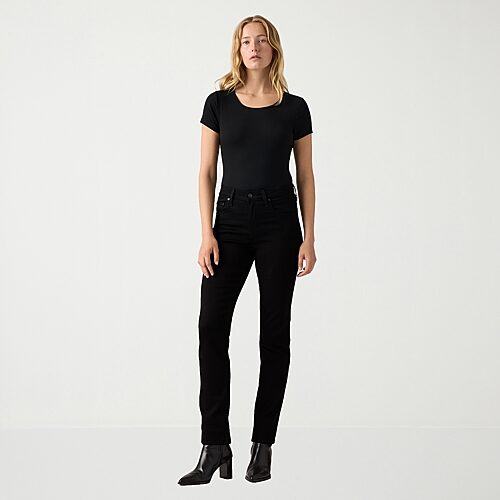 Click here for Levis Womens 724 High Rise Straight Jeans  30  Bla... prices