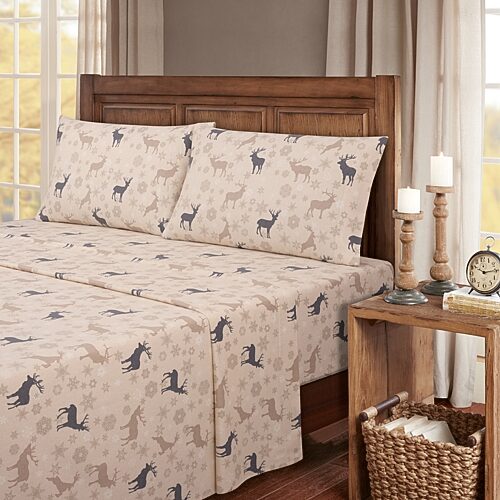 Click here for Kathy Ireland 100 Turkish Cotton Flannel Deer Shee... prices